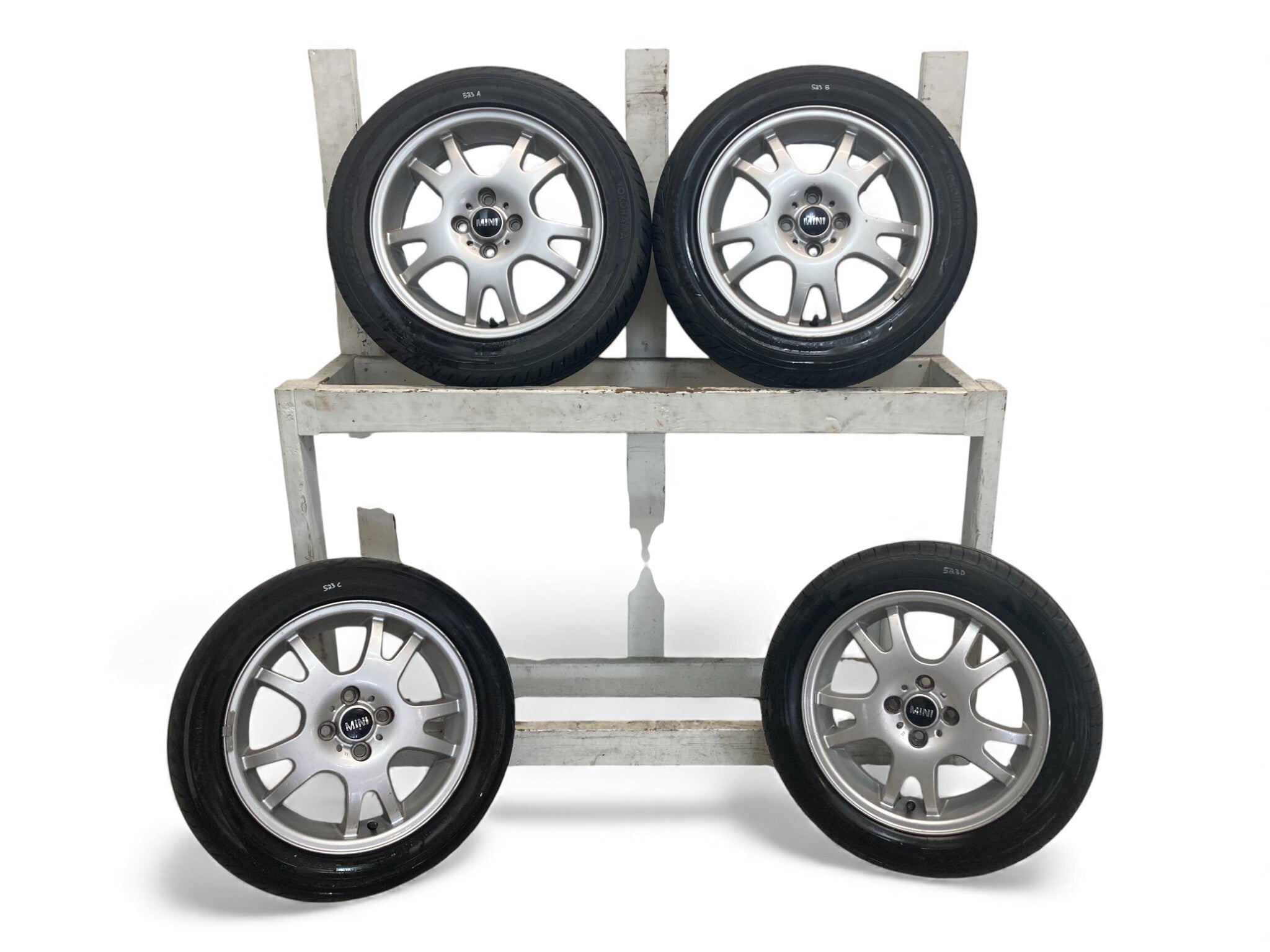 Mini Cooper 16" Silver Double Spoke Wheel Set R87 36116777971 02-15 R5 ...